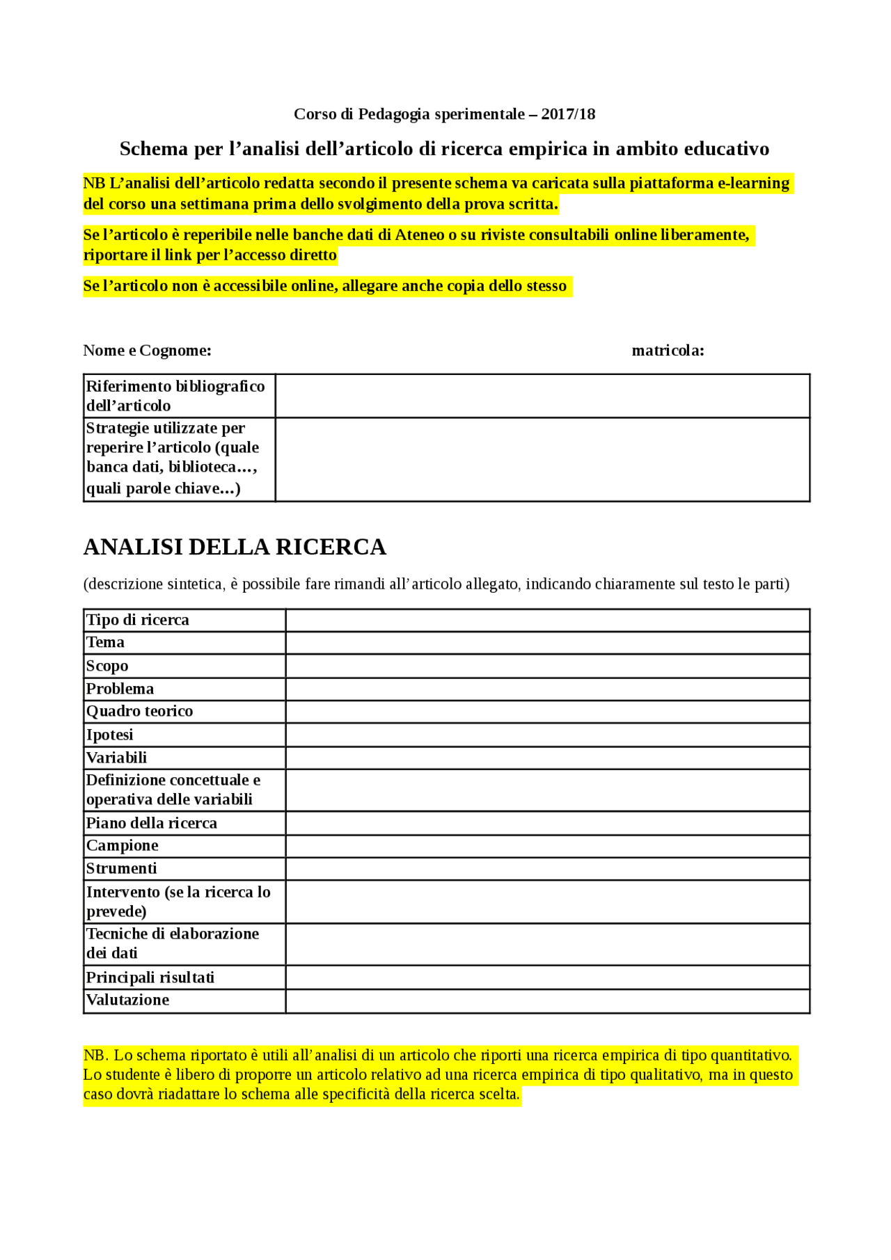 Pedagogia sperimentale Torino - Docsity