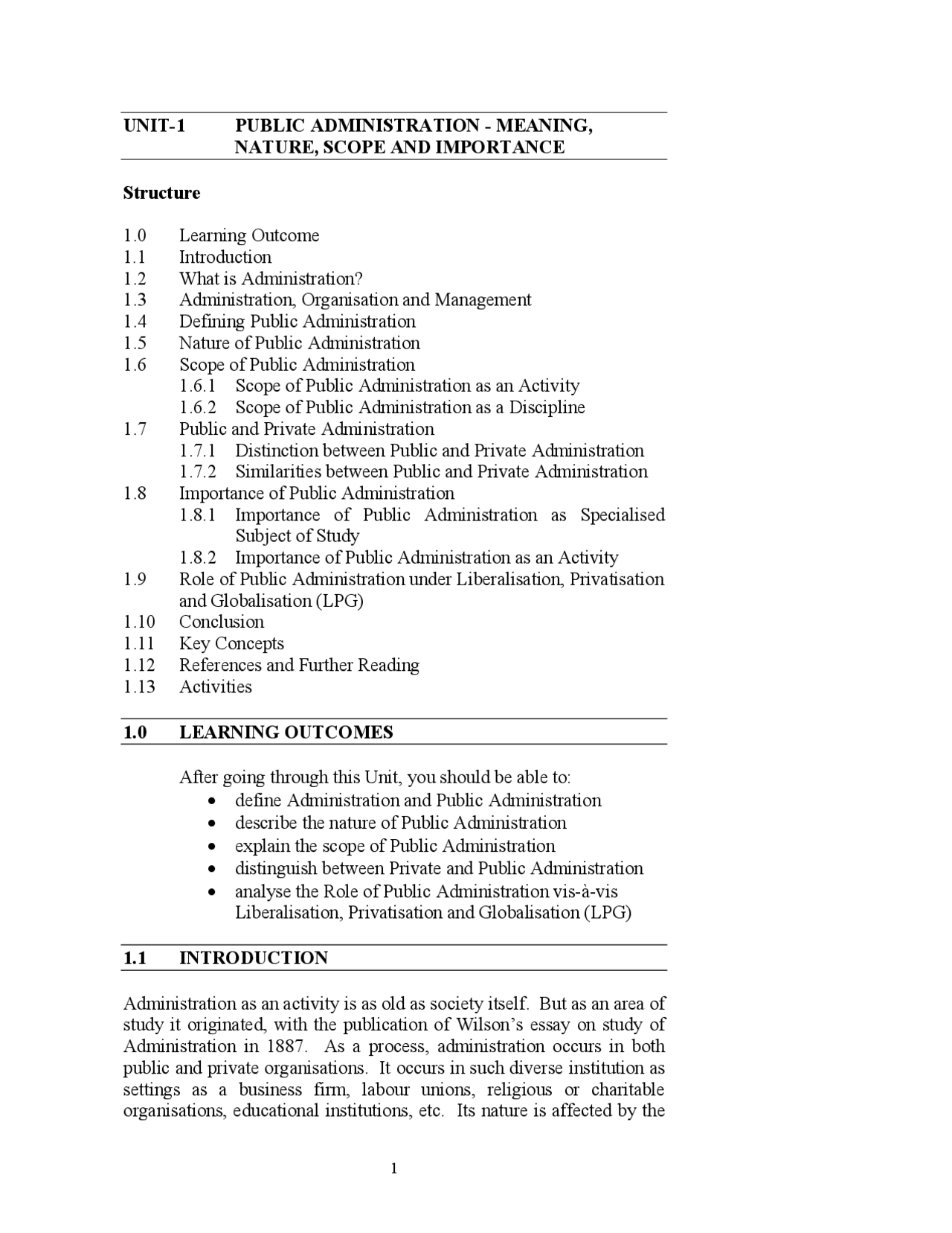 Public Administration Docsity