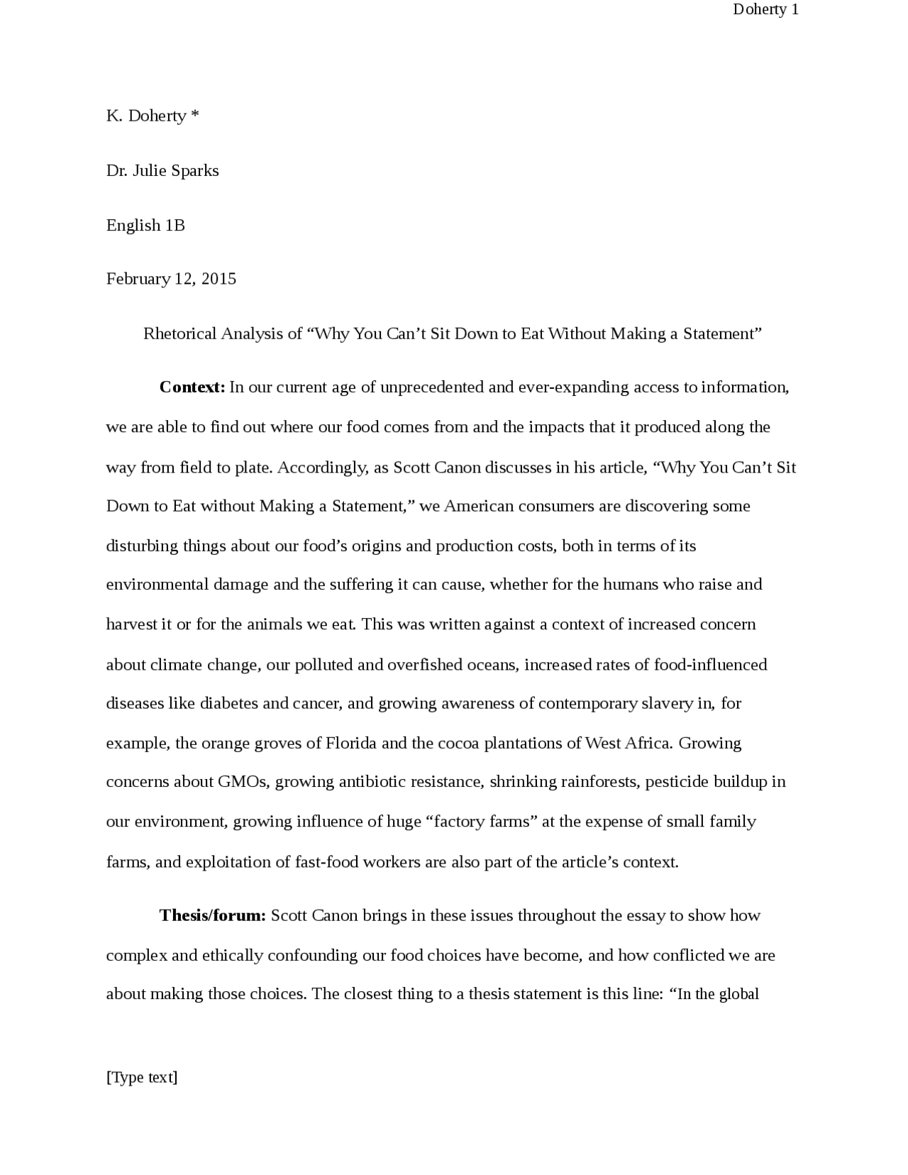 short sample analysis rhetorical based | Study Guides, Projects ...