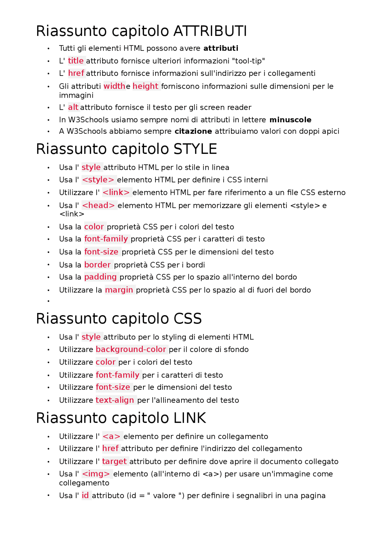 Riassunto html per liceo scientifico - Docsity