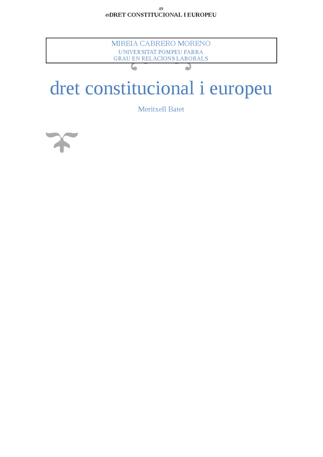 Apuntes Derecho Constitucional Y Europeo Docsity