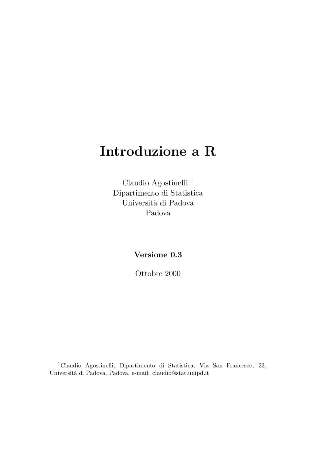 Manuale Per Utilizzare R Docsity