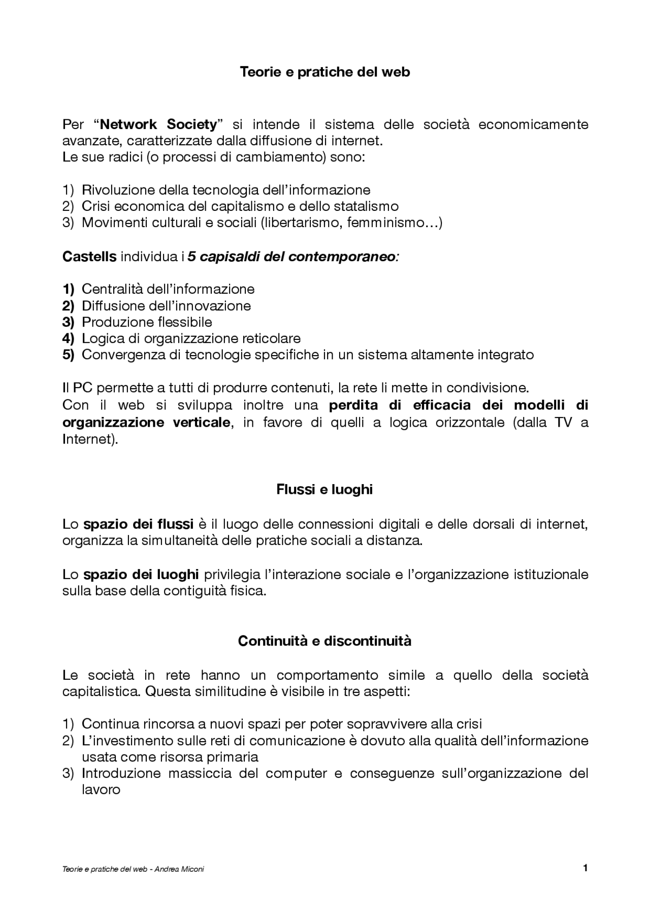 Teorie E Pratiche Del Web Andrea Miconi Docsity