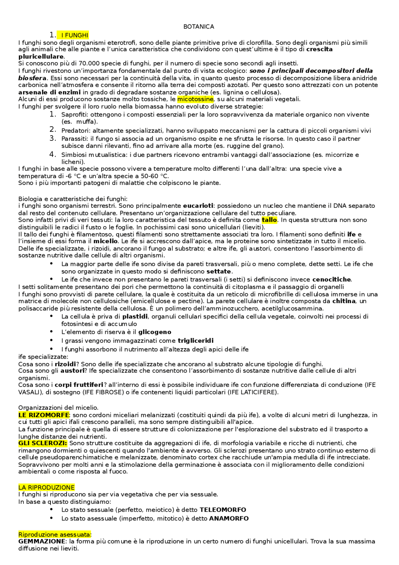 Riassunti Botanica Con Immagini E Dettagli Docsity
