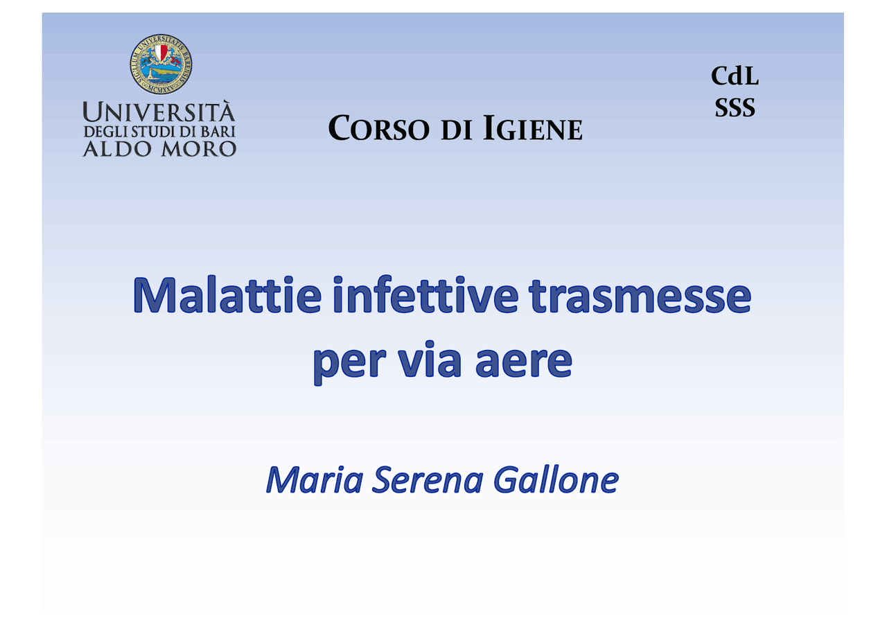 Esame Igiene Prof Gallone Docsity