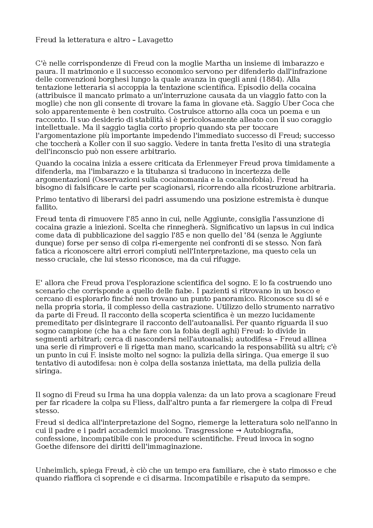 Riassunti Di Letterature Comparate Magistrale Docsity