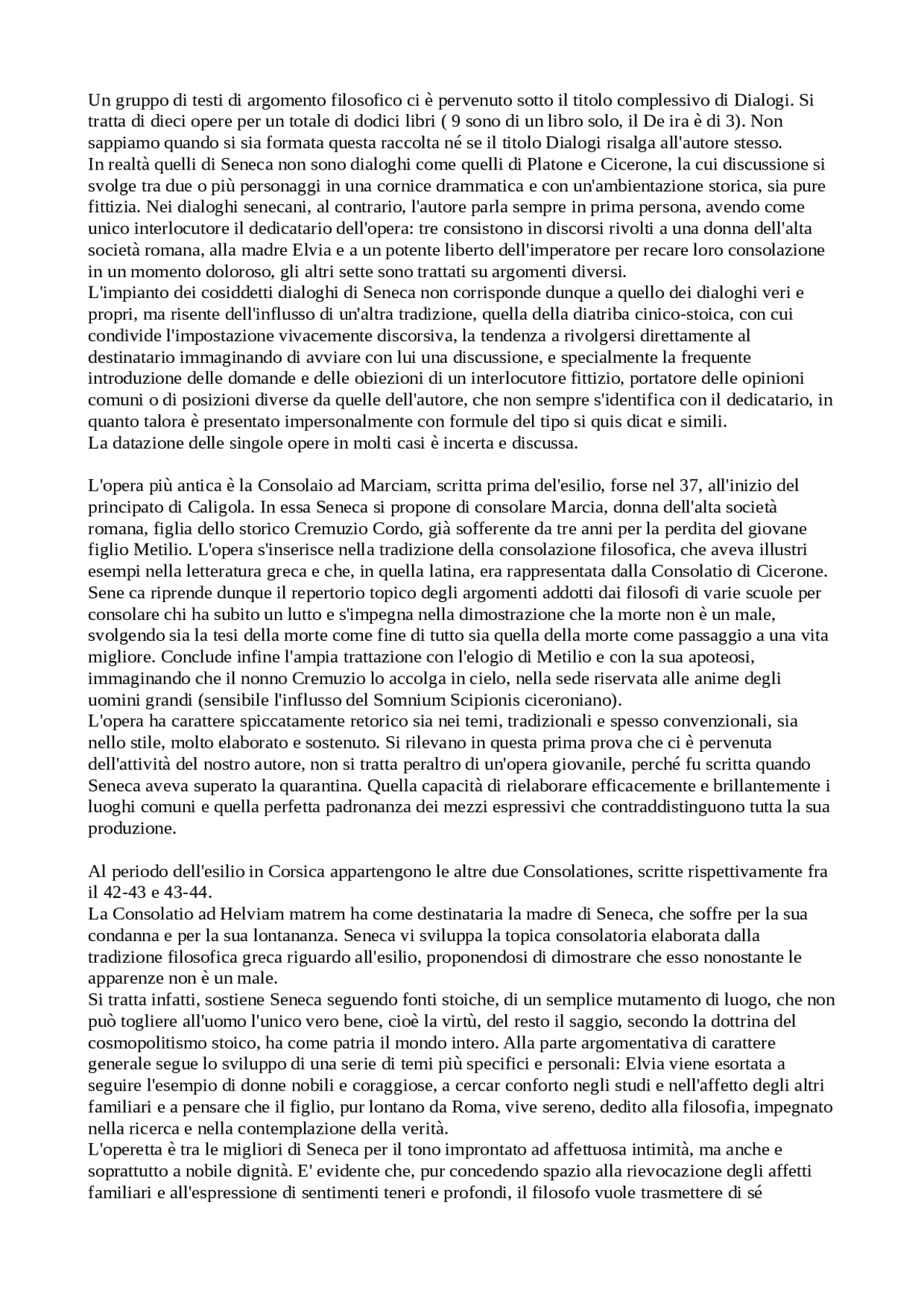 Appunti Sui Dialogi Di Seneca Appunti Di Latino Docsity