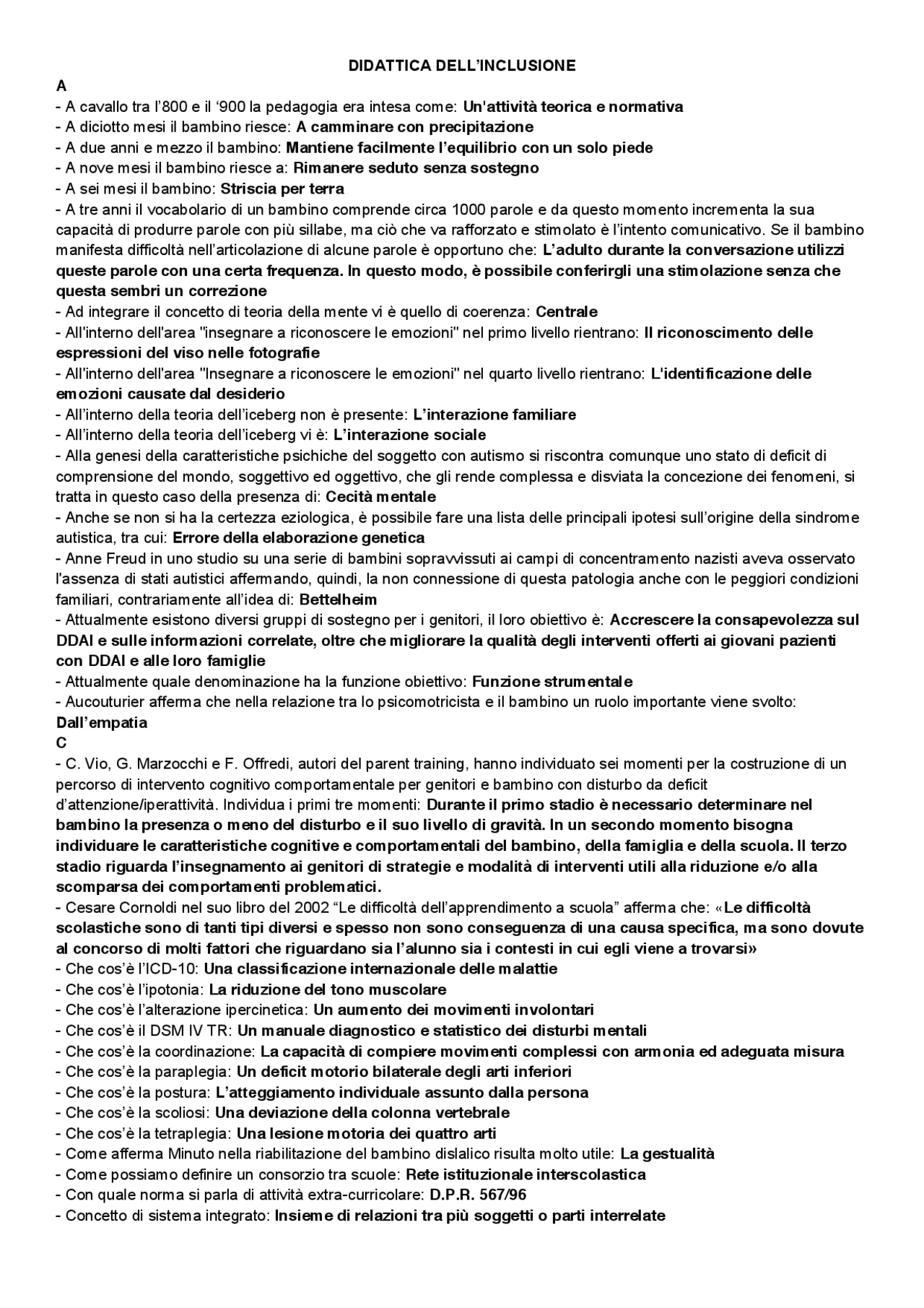 Didattica Dellinclusione Online 24 Cfu Docsity