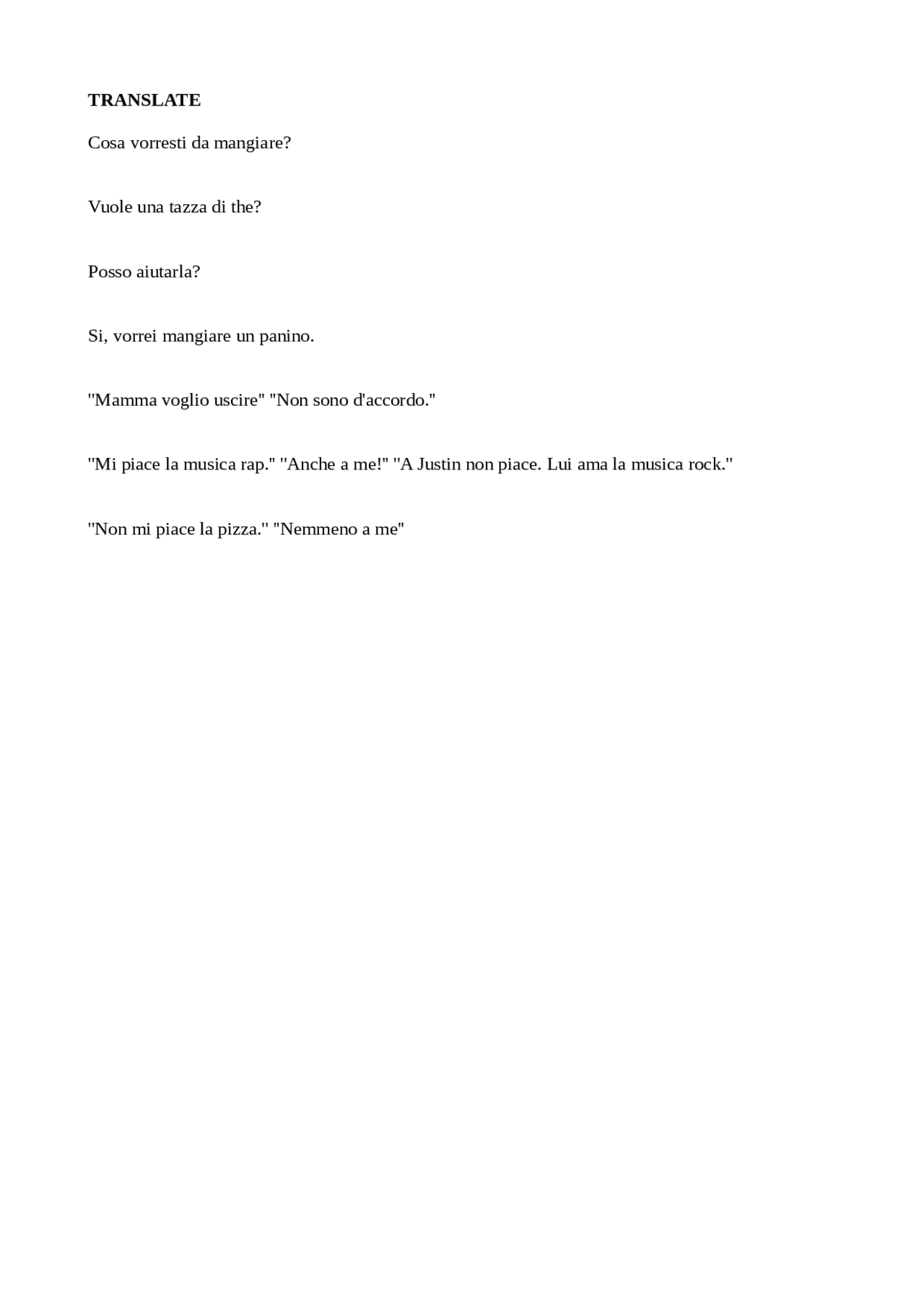 Verifica vocabulary inglese | Appunti di Lingua Inglese | Docsity