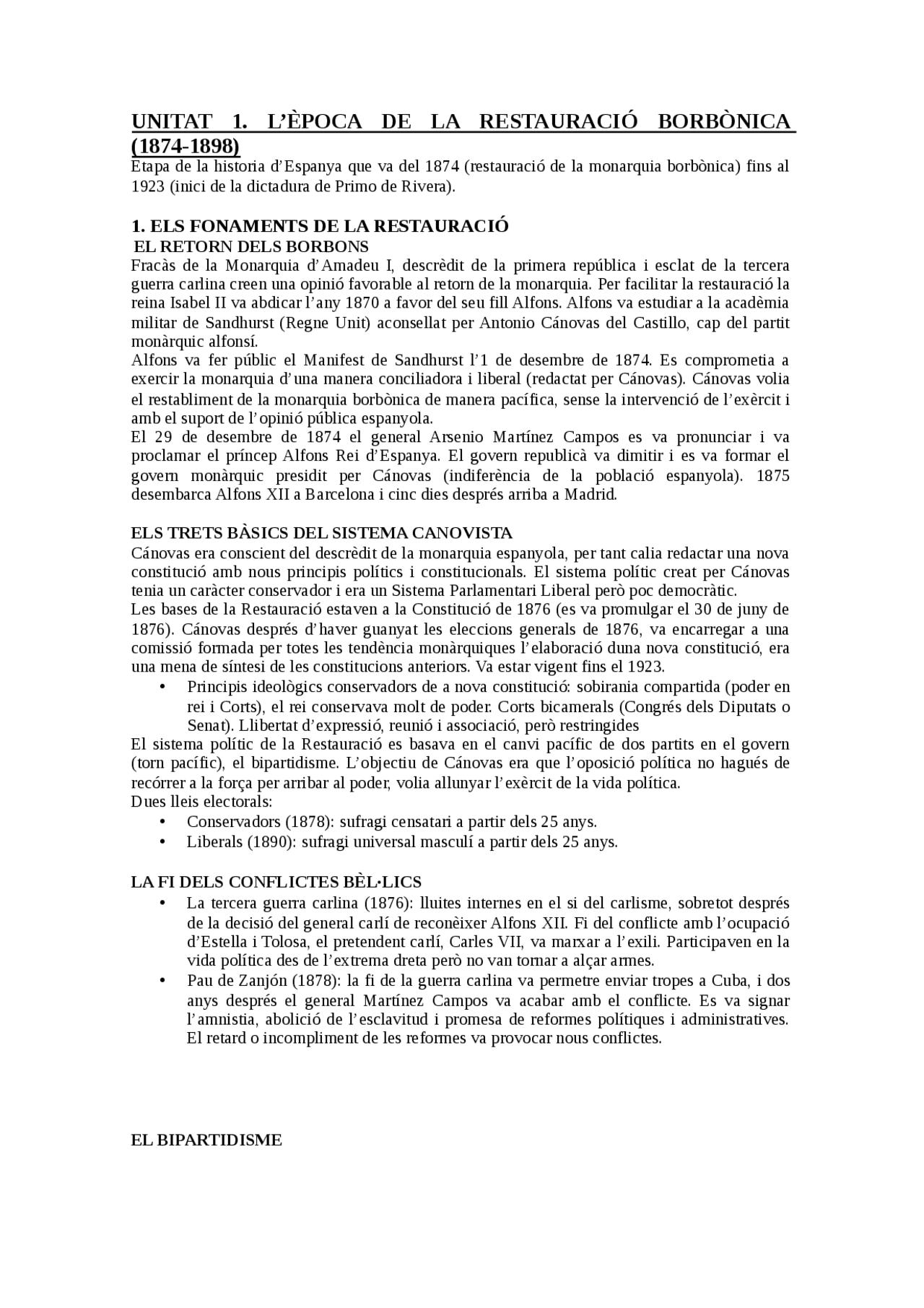 Resum Història Despanya Docsity