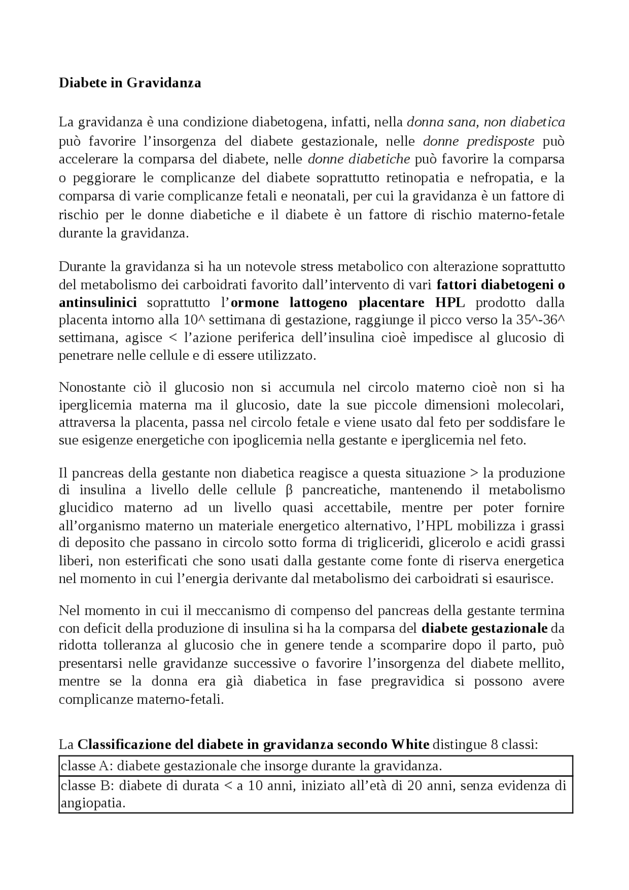 Diabete In Gravidanza E Suo Trattamento Docsity
