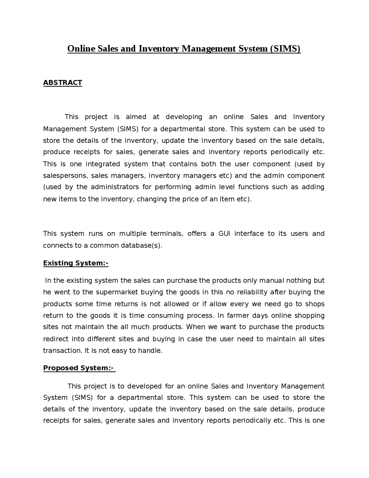 Automated Inventory System - Docsity