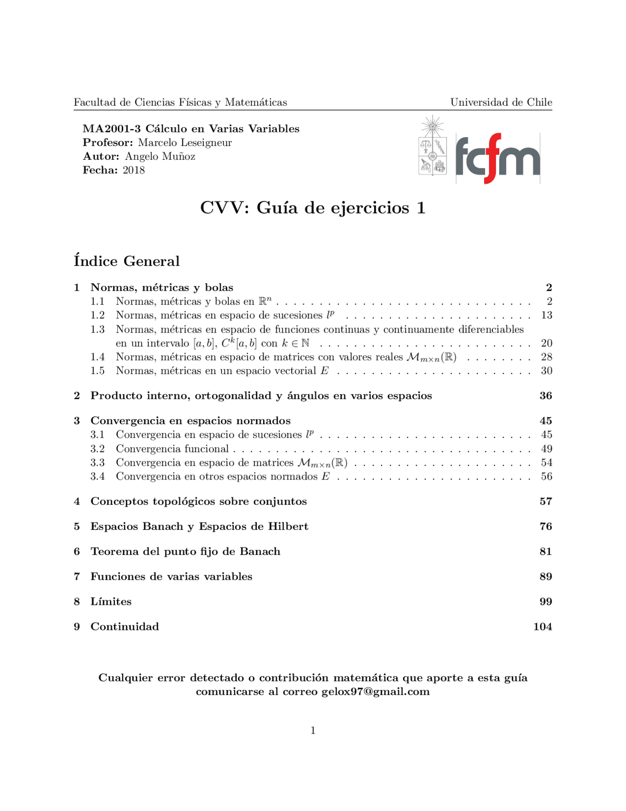 Guía De Ejercicios De Calculo En Varias Variables Docsity