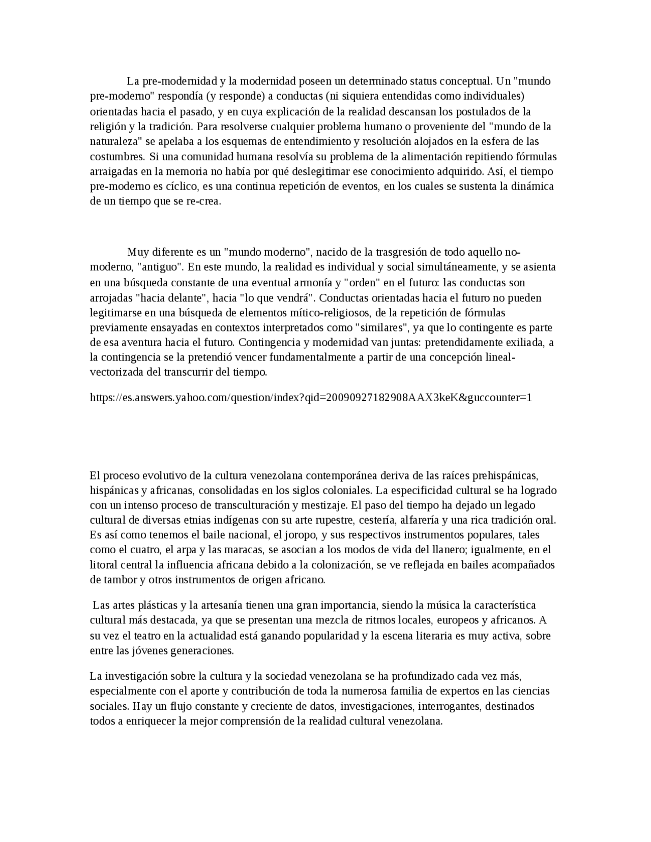 Premodernidad y modernidad - Docsity