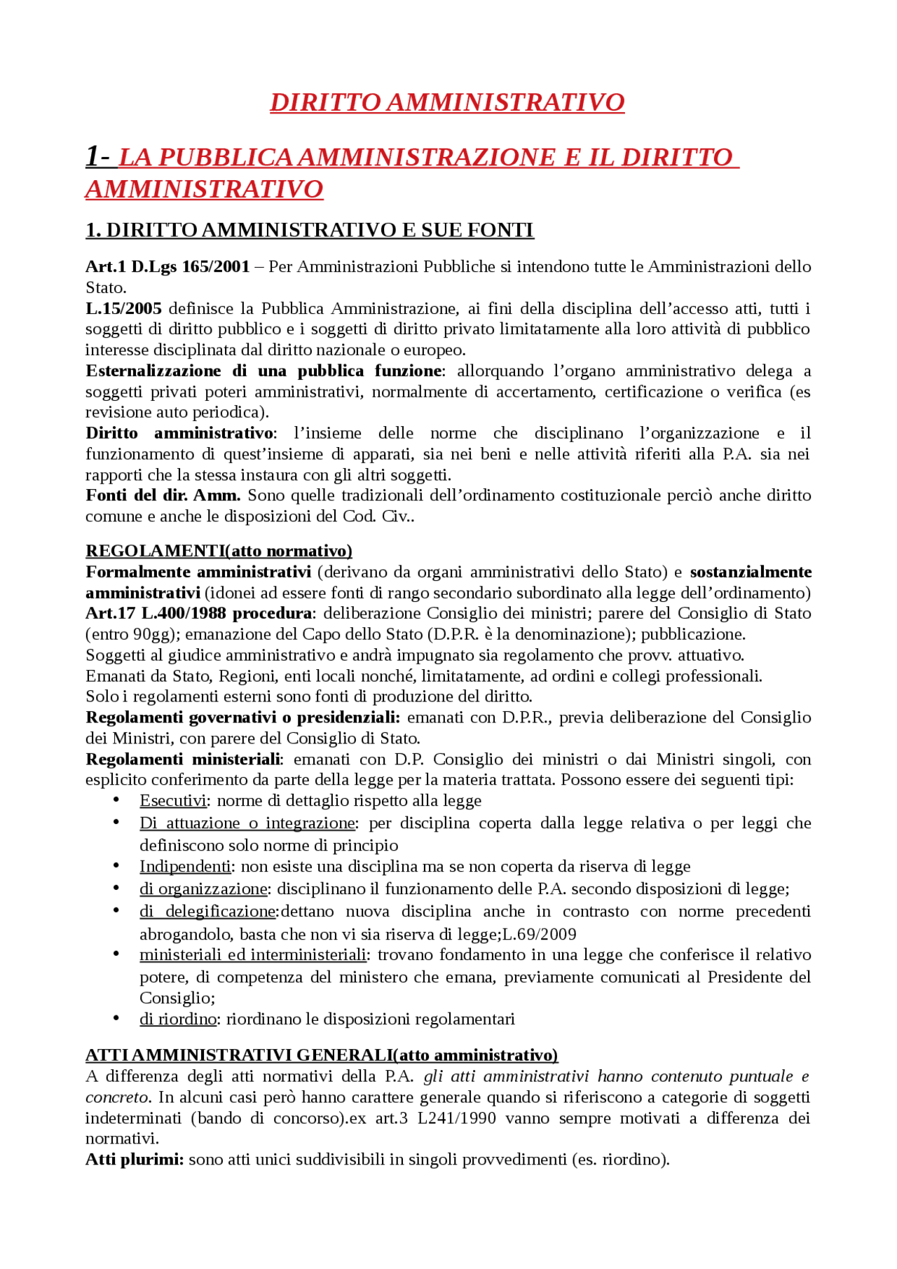 Riassunti Di Diritto Amministrativo Docsity