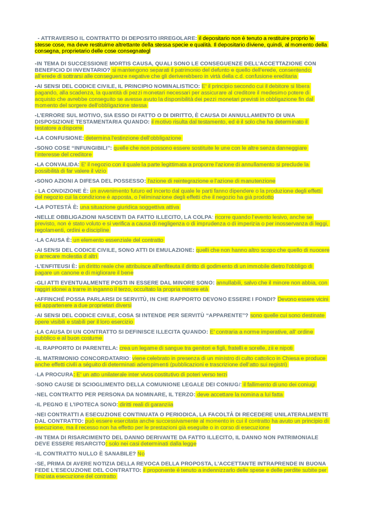Diritto Privato Unipegaso Appunti Docsity