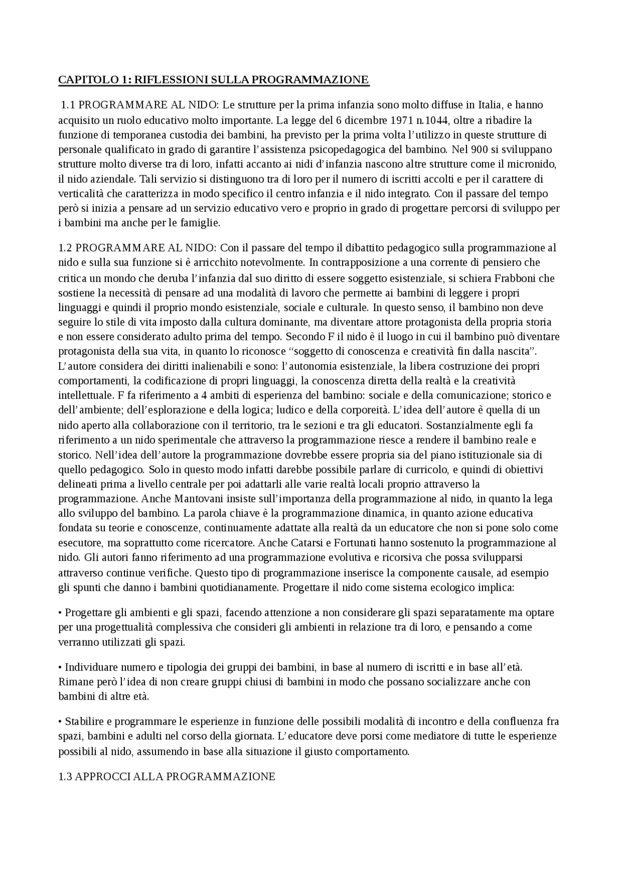Progettare Al Nido Teorie E Pratiche Educative Docsity