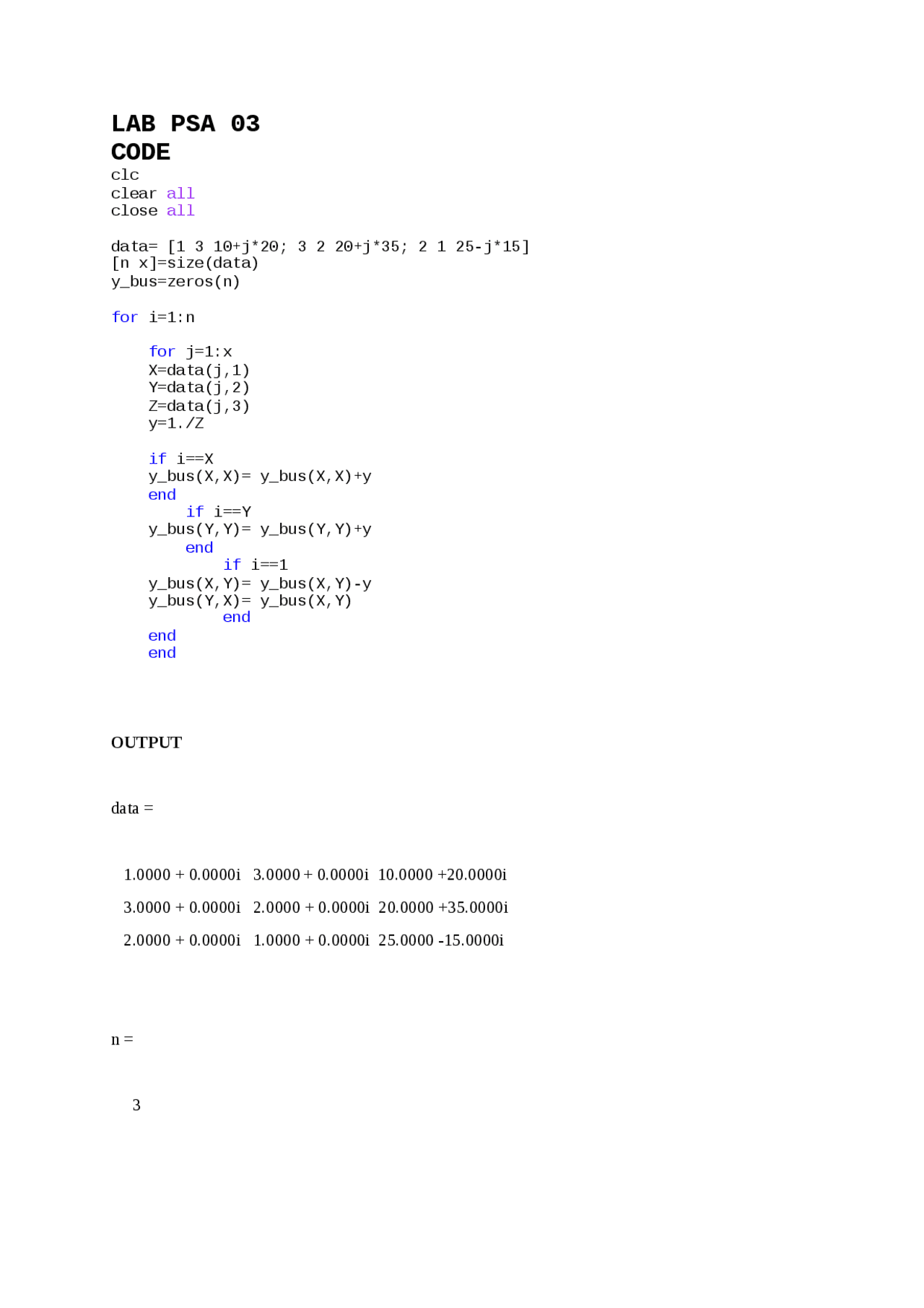 Power System Analysis Docsity