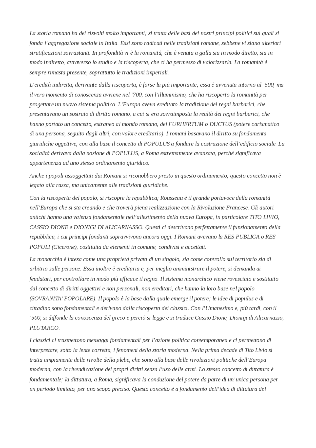 Appunti Storia Romana Augusto Docsity
