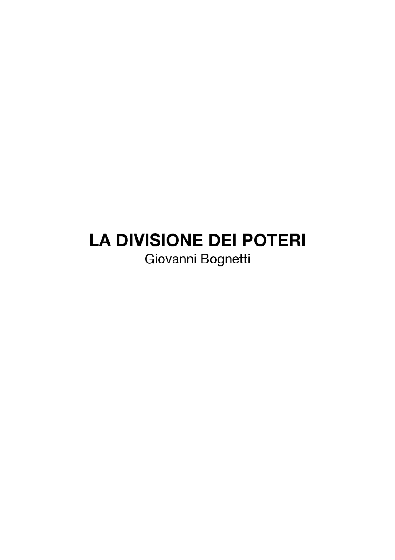 La Divisione Dei Poteri Docsity