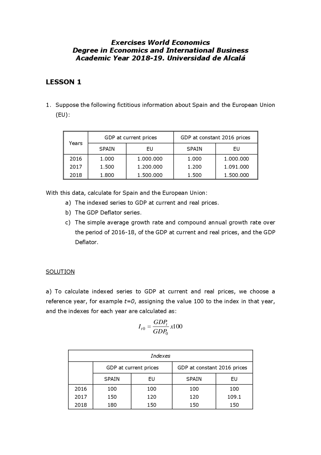 Measuring economic activity. World economy. Economía y negocios ...