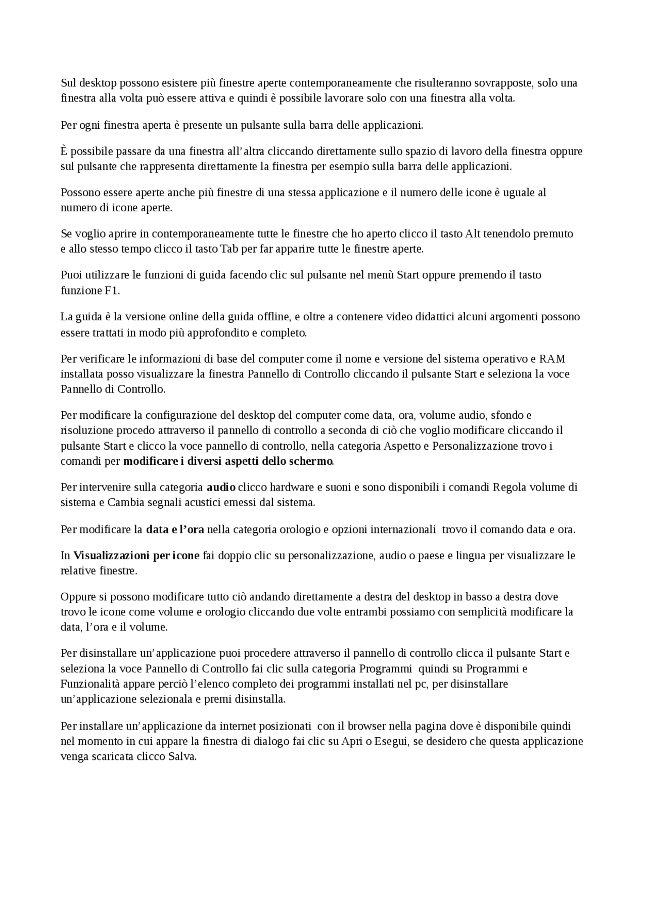 Informatica Ecdl Base Dispense Docsity