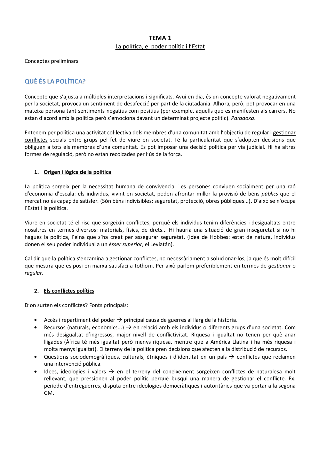 Apunts Ciència Política 1r Dret Upf Docsity