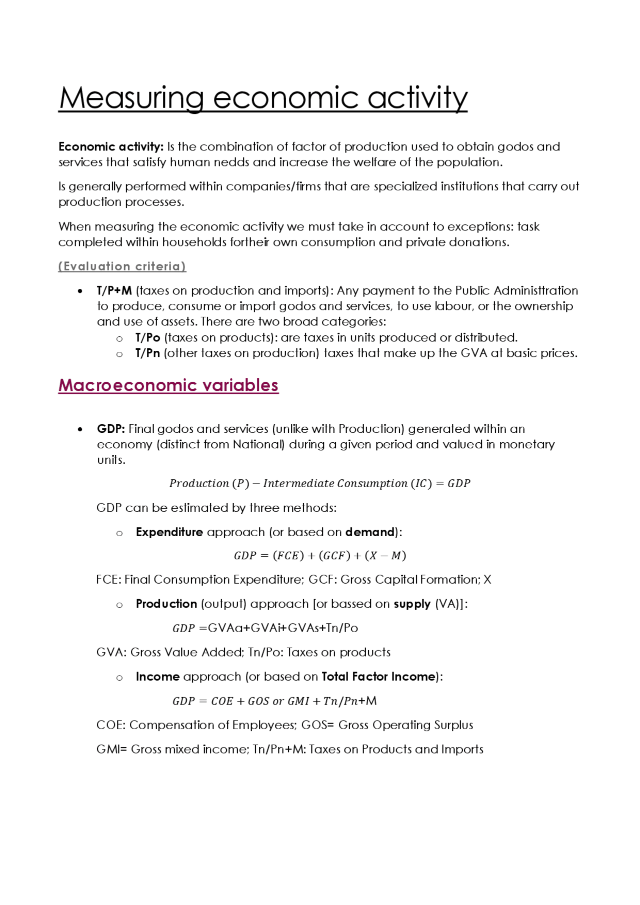 Measuring economic activity. World economy. Economía y negocios ...