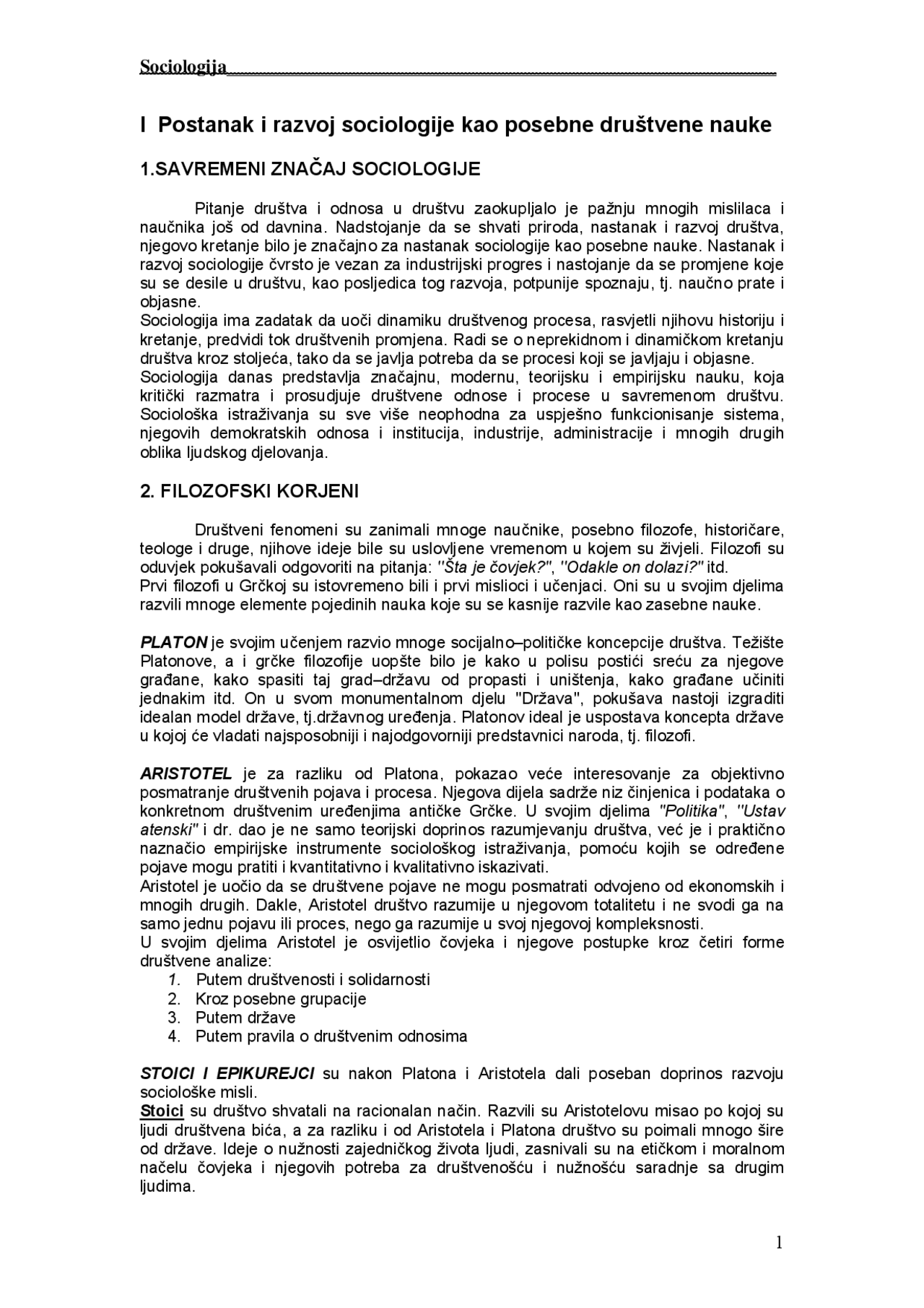 Opsta sociologija-skripta (psihologija) | Beleške' predlog Opšta sociologija - Docsity