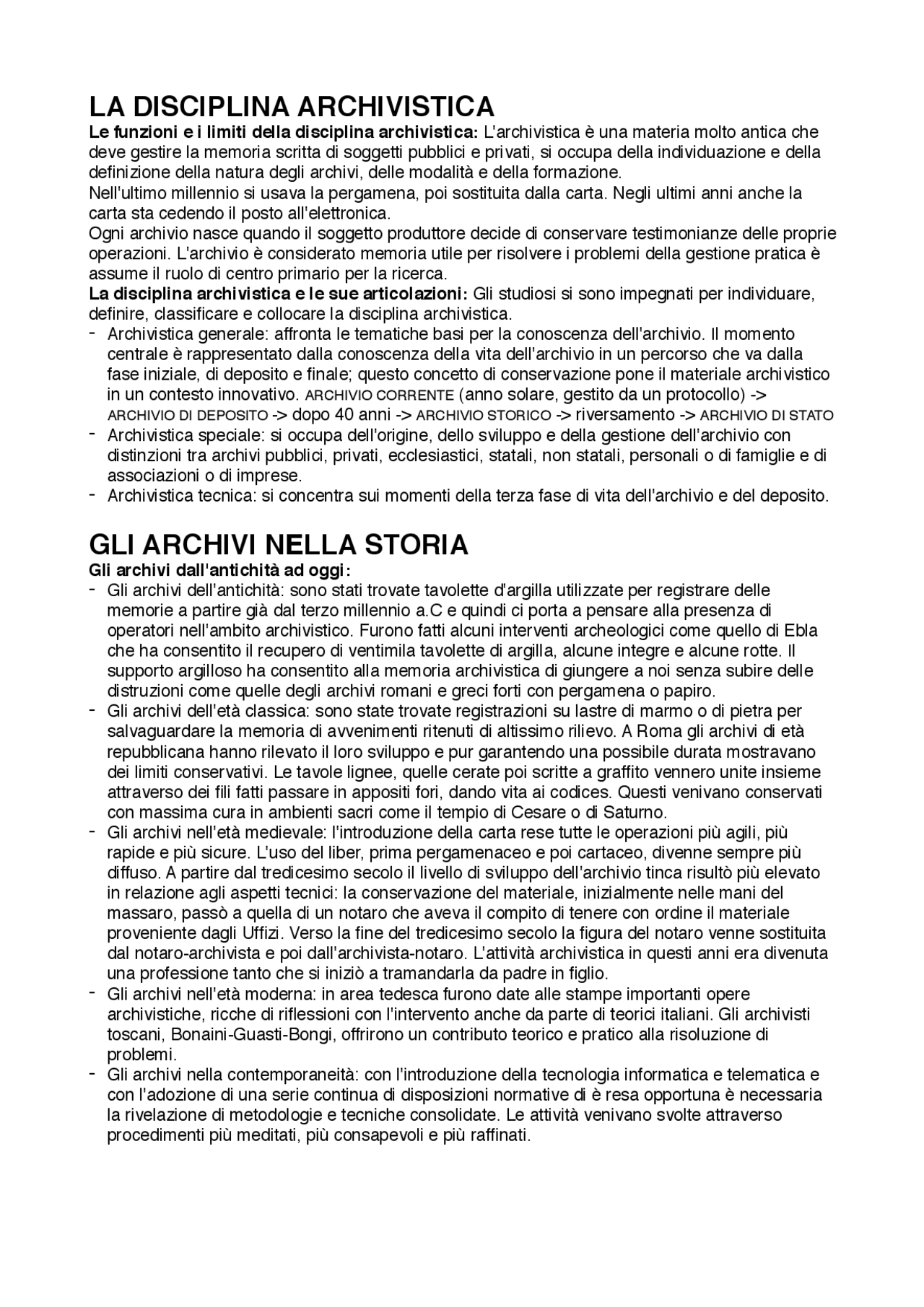ARCHIVISTICA GENERALE - Docsity