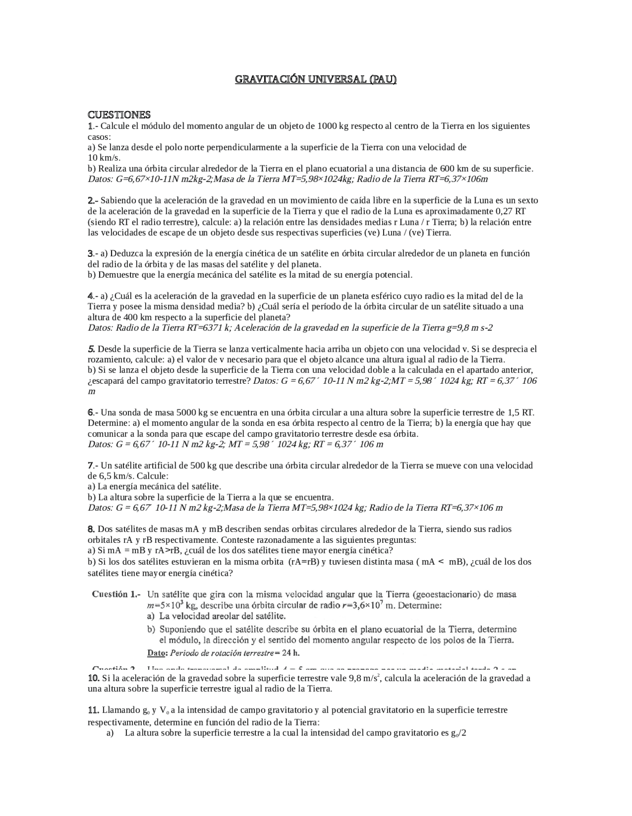 Campo Gravitatorio Temas Y Desarrollo De Campos Gravitatorios De Física