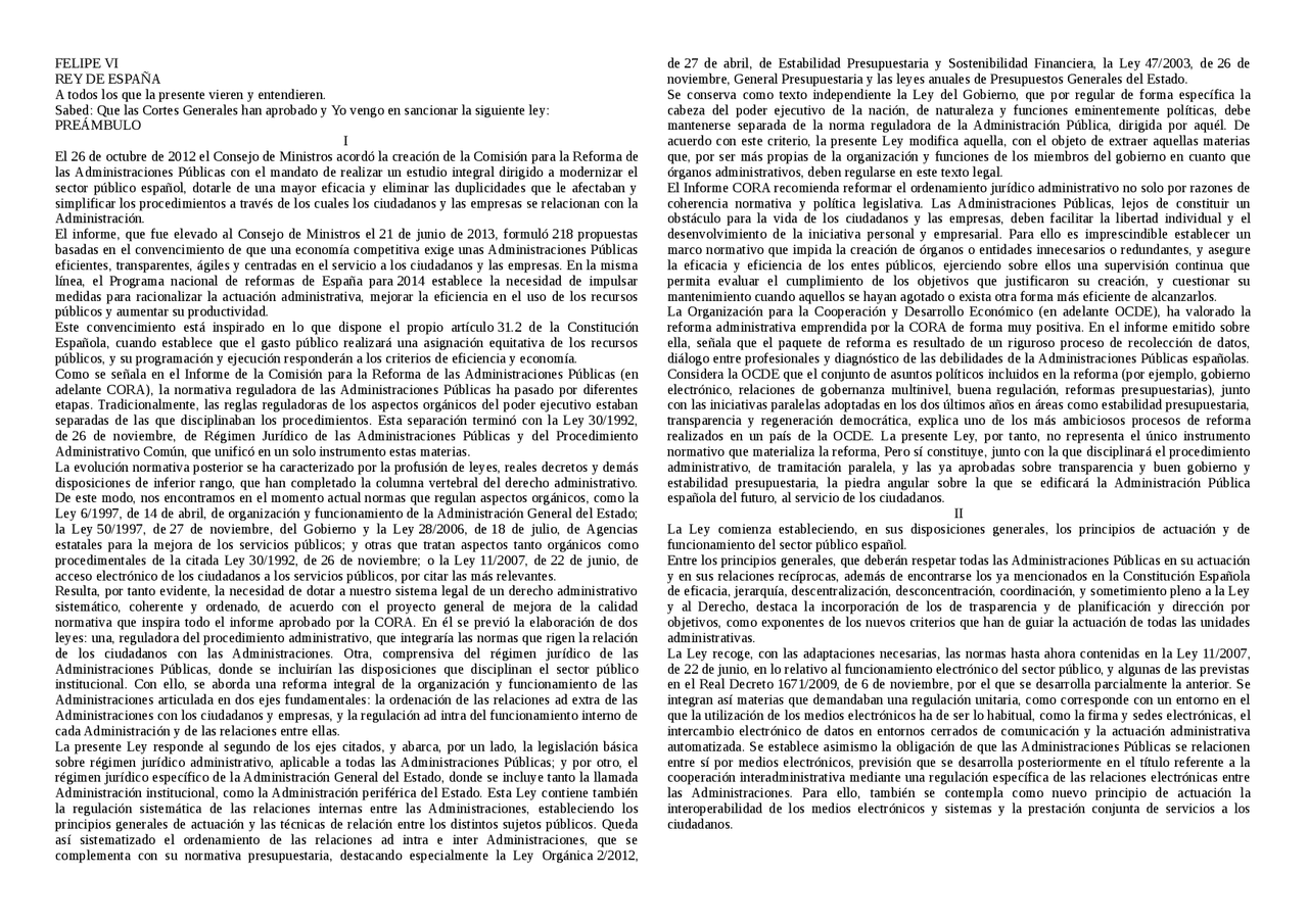 Ley 40/2015 Ley del Régimen Jurídico del Sector Público - Docsity