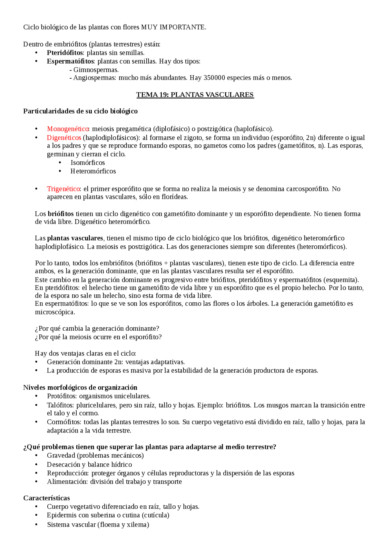 Botánica Segundo De Biología Docsity