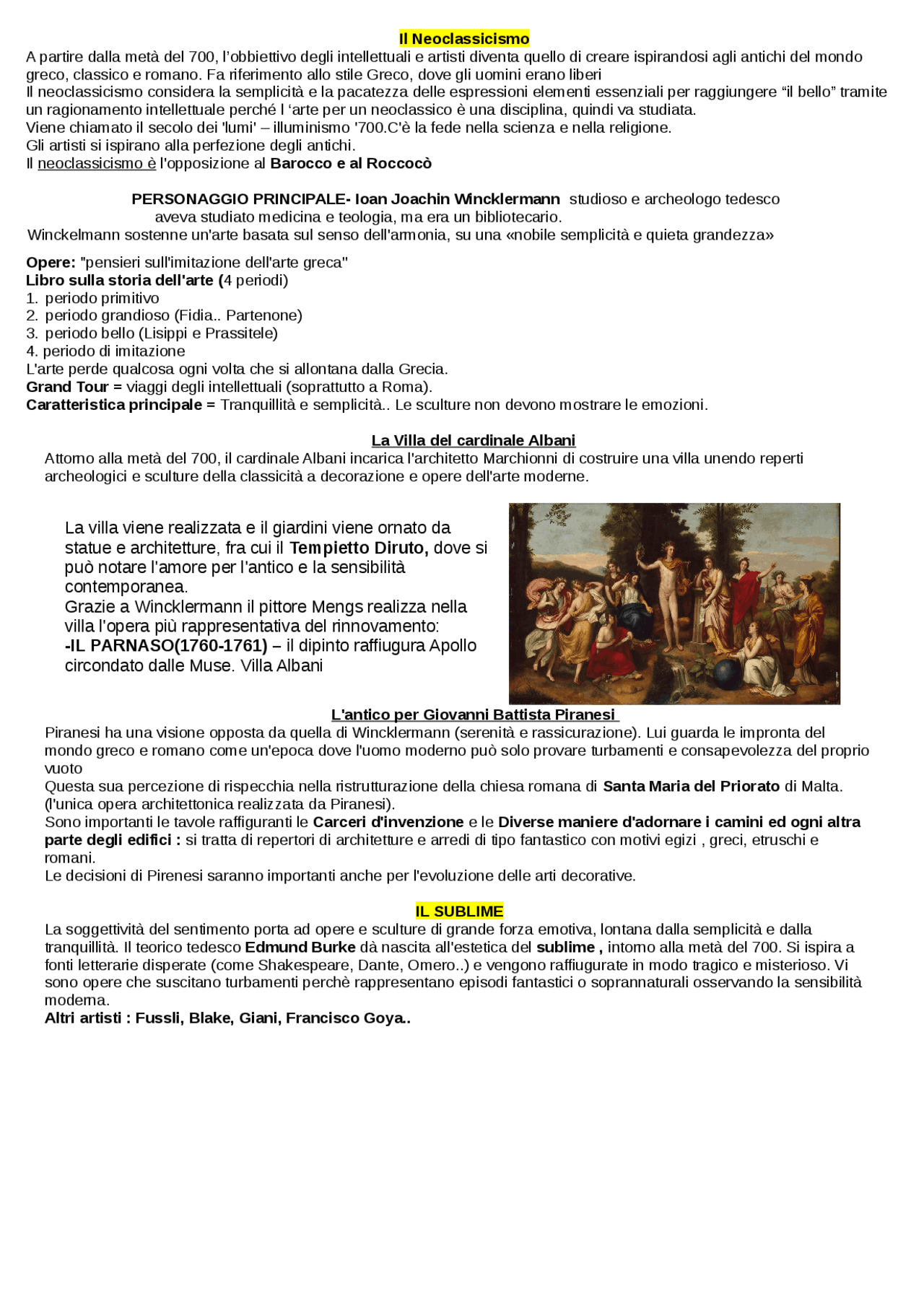 Neoclassicismo E Romanticismo Docsity
