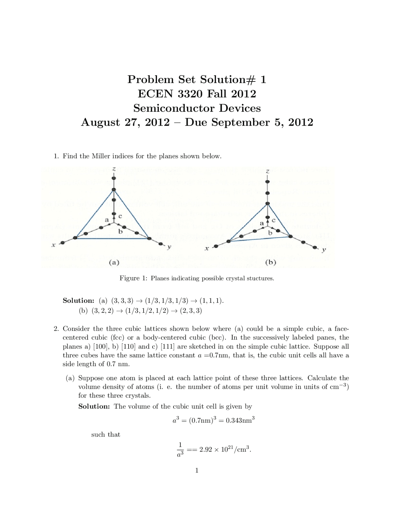 Semiconductor Devices Problem Set Solved Docsity