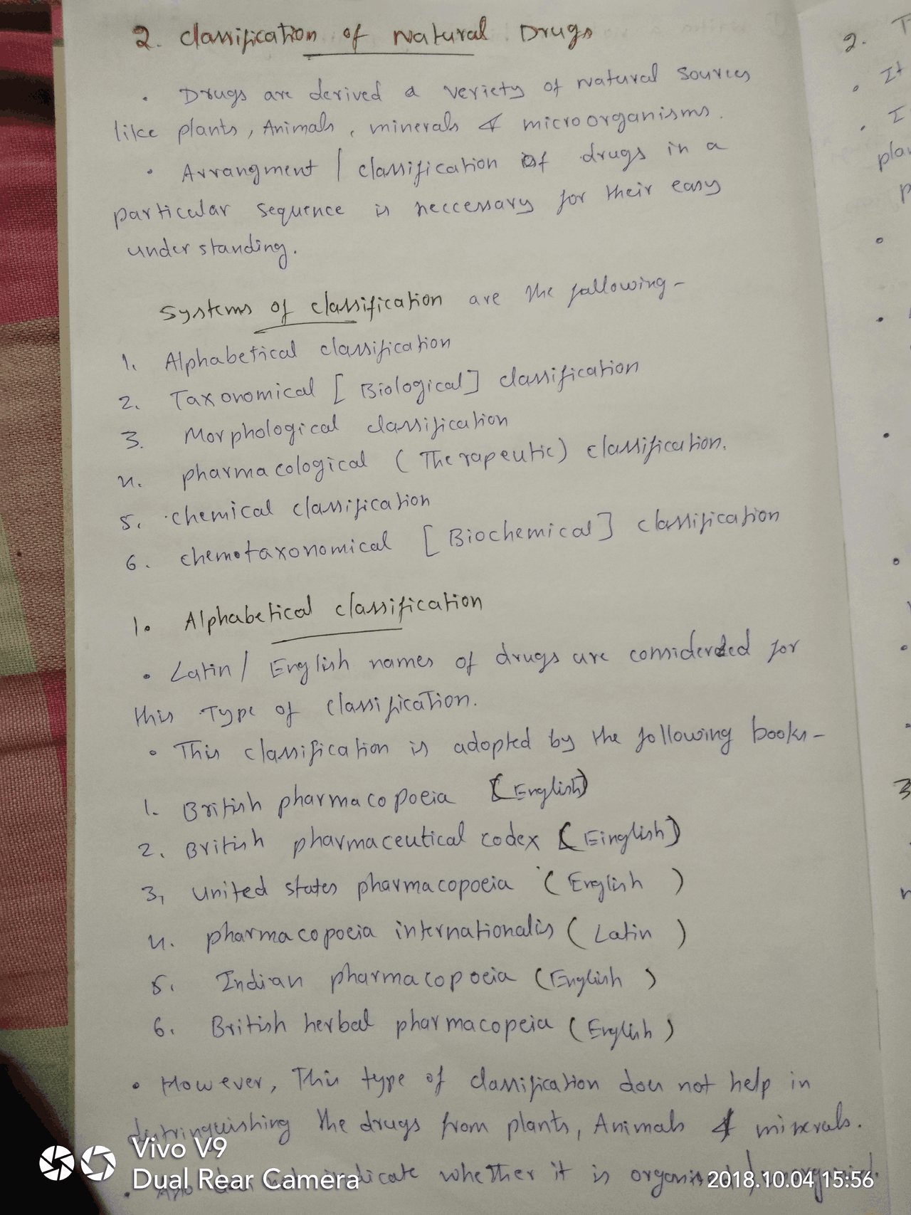 Classification of natural drugs - Docsity
