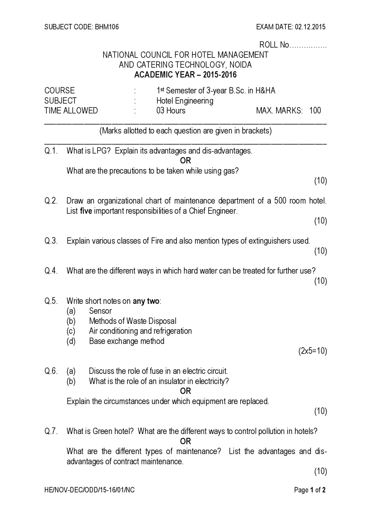 Hotel Management Notes for BCom - Docsity