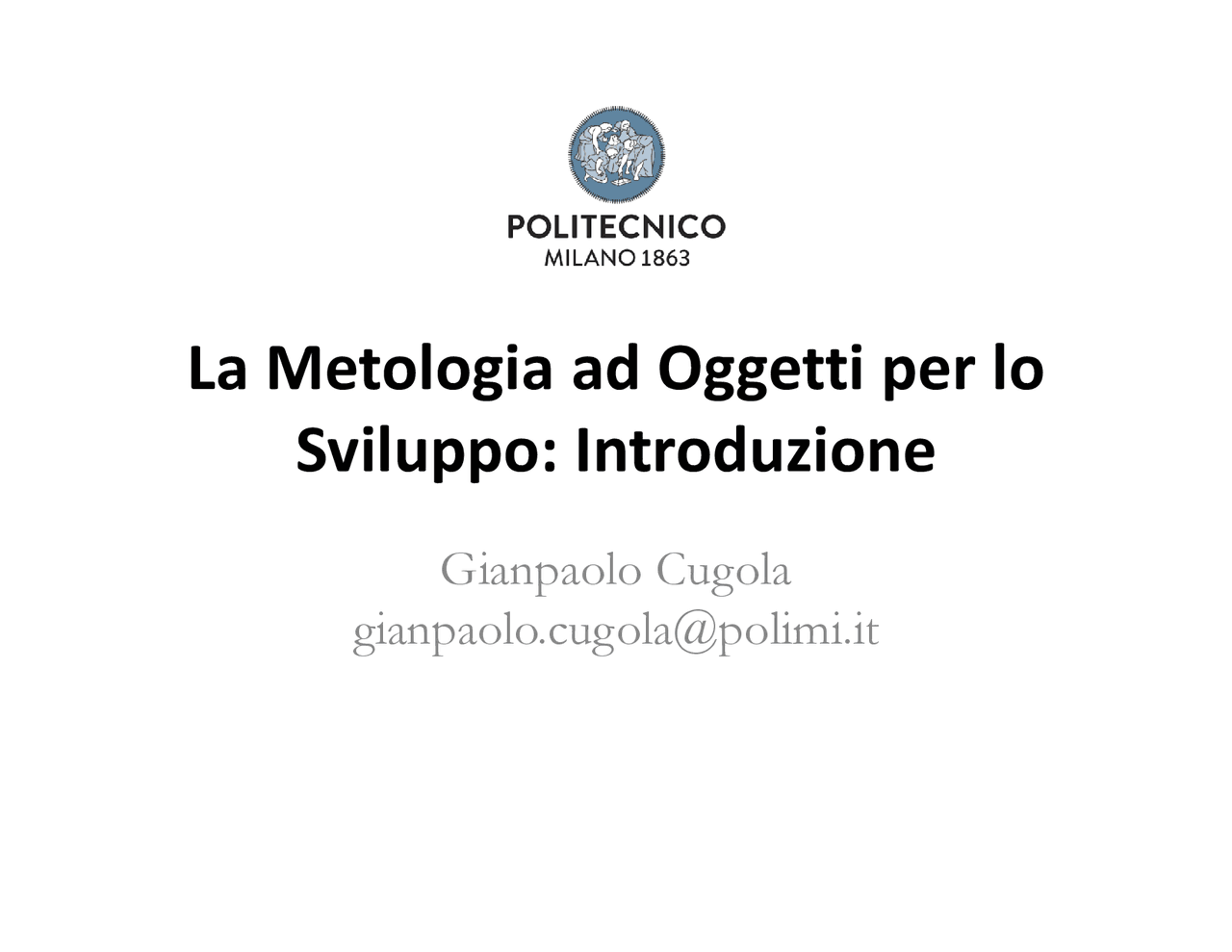 Programmazione a oggetti | Slide di Ingegneria del Software | Docsity