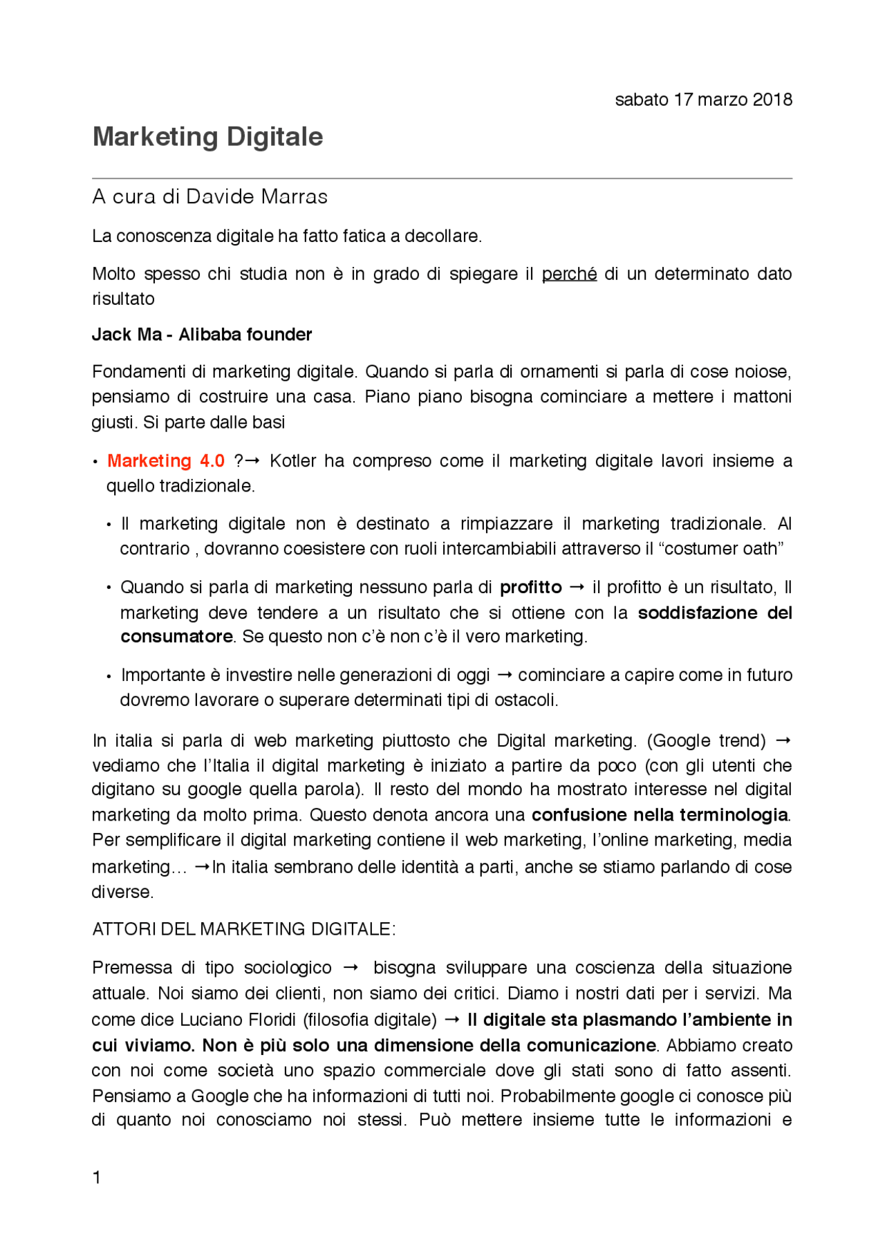Marketing Digitale Appunti Docsity