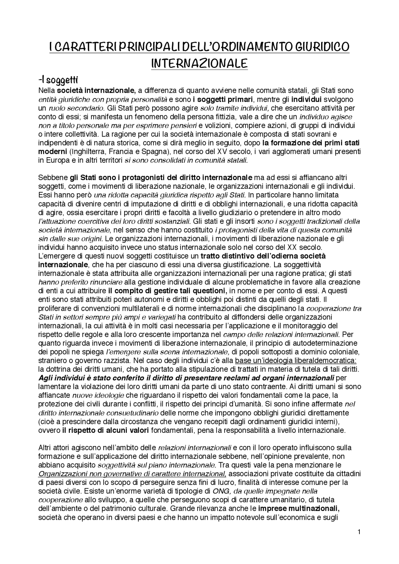Diritto Internazionale Cassese Docsity