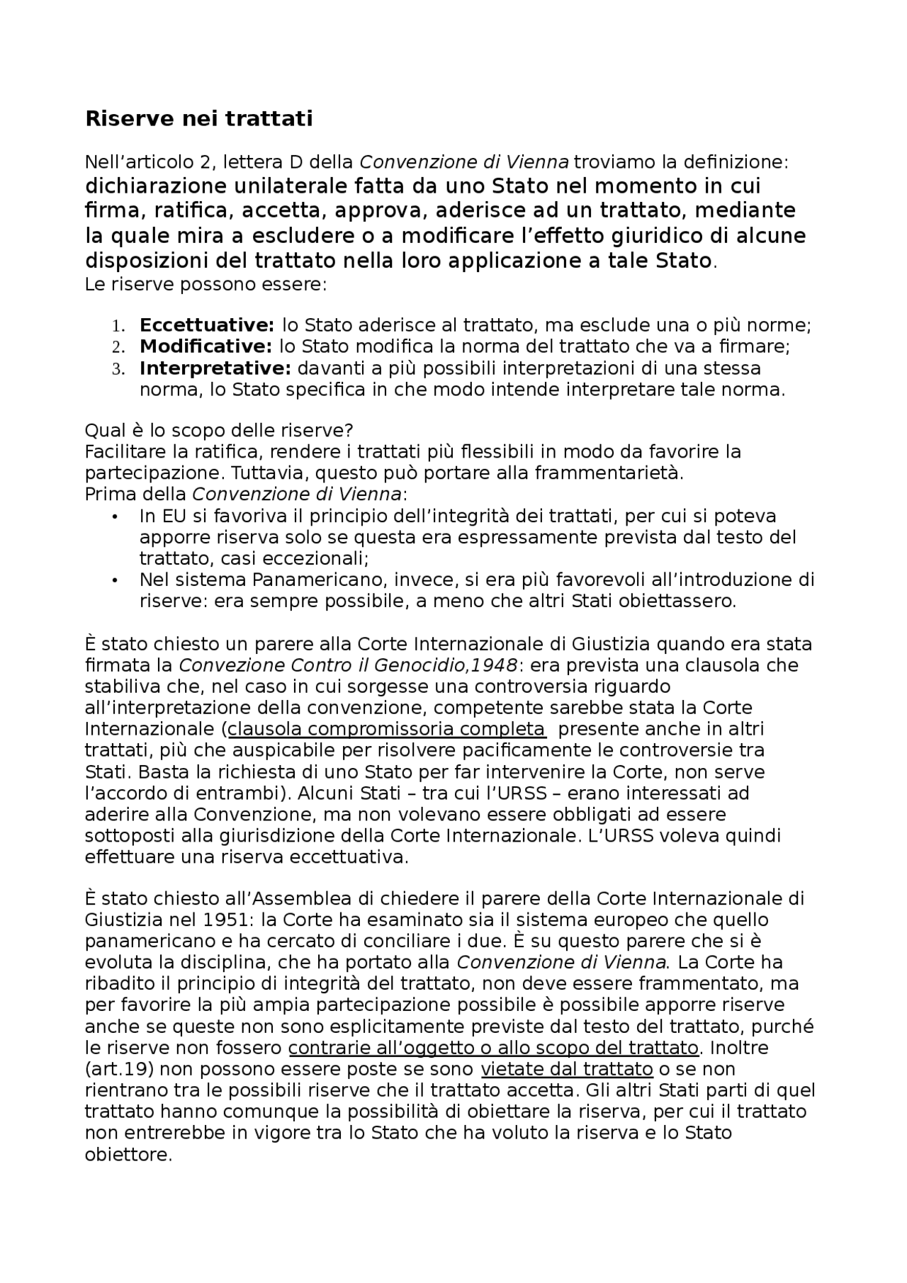 Appunti Di Diritto Internazionale Docsity