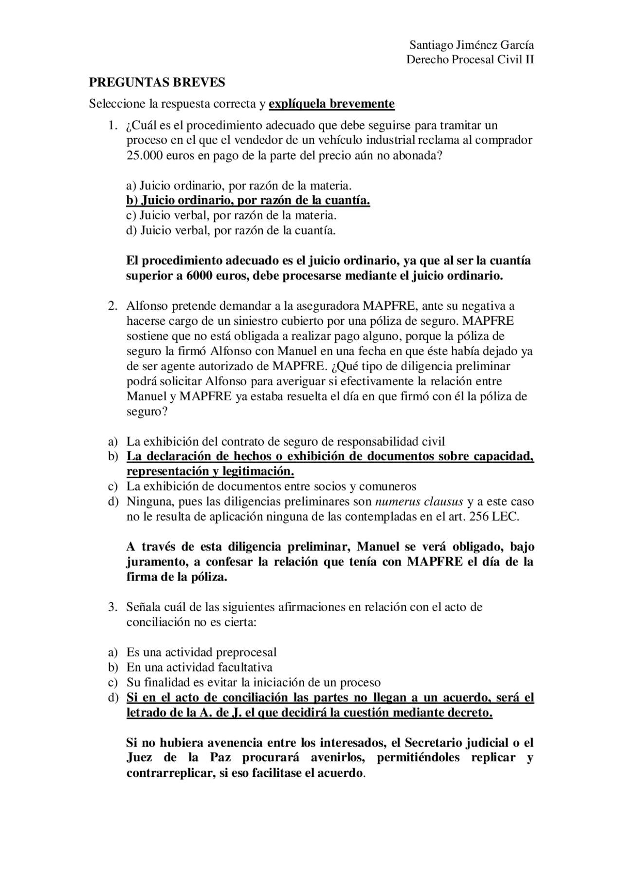 Practica 1 Derecho Procesal Civil Ii Ejercicios De Derecho Procesal