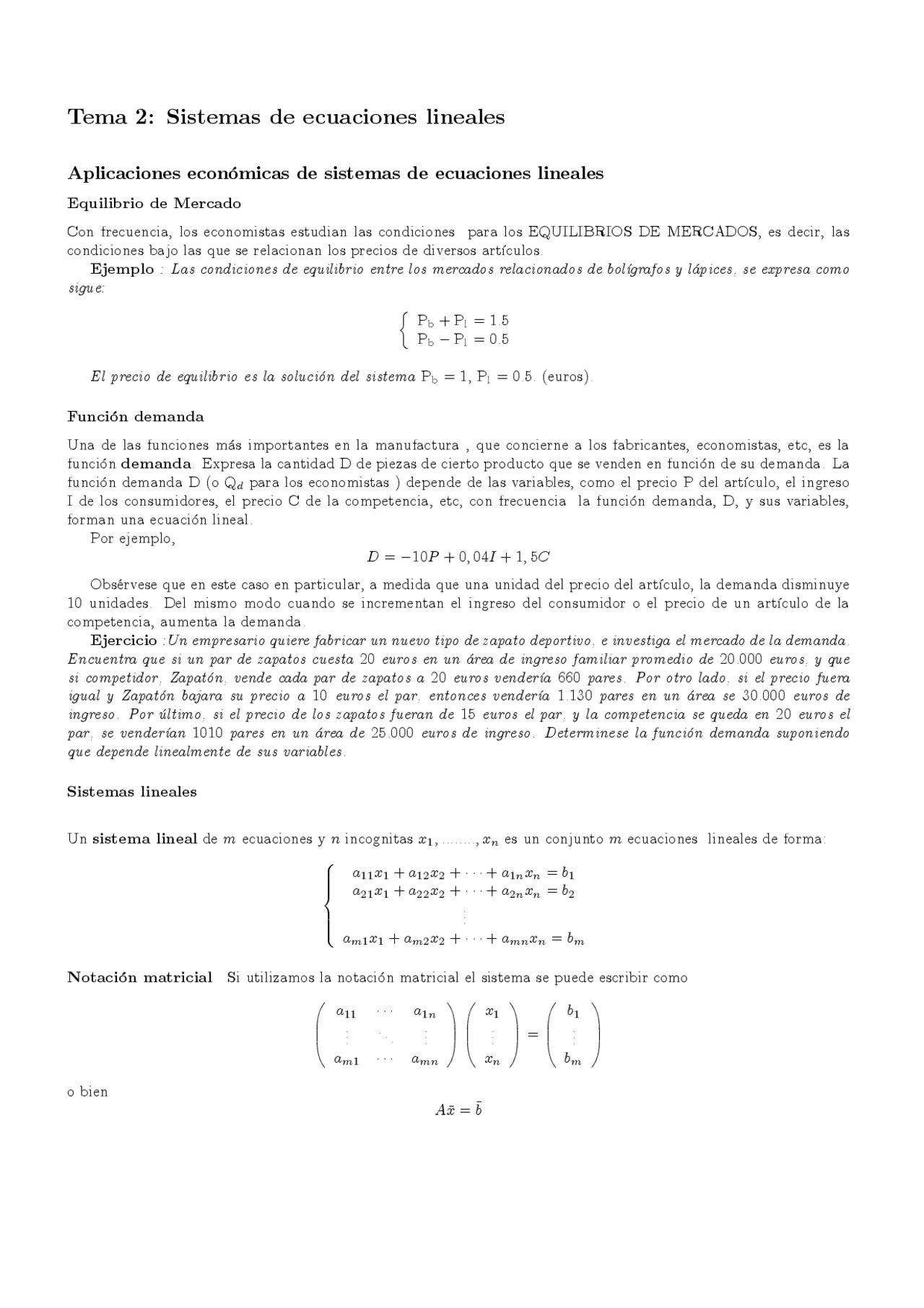 ALGEBRA LINEAL DE GEMA DURO - Docsity