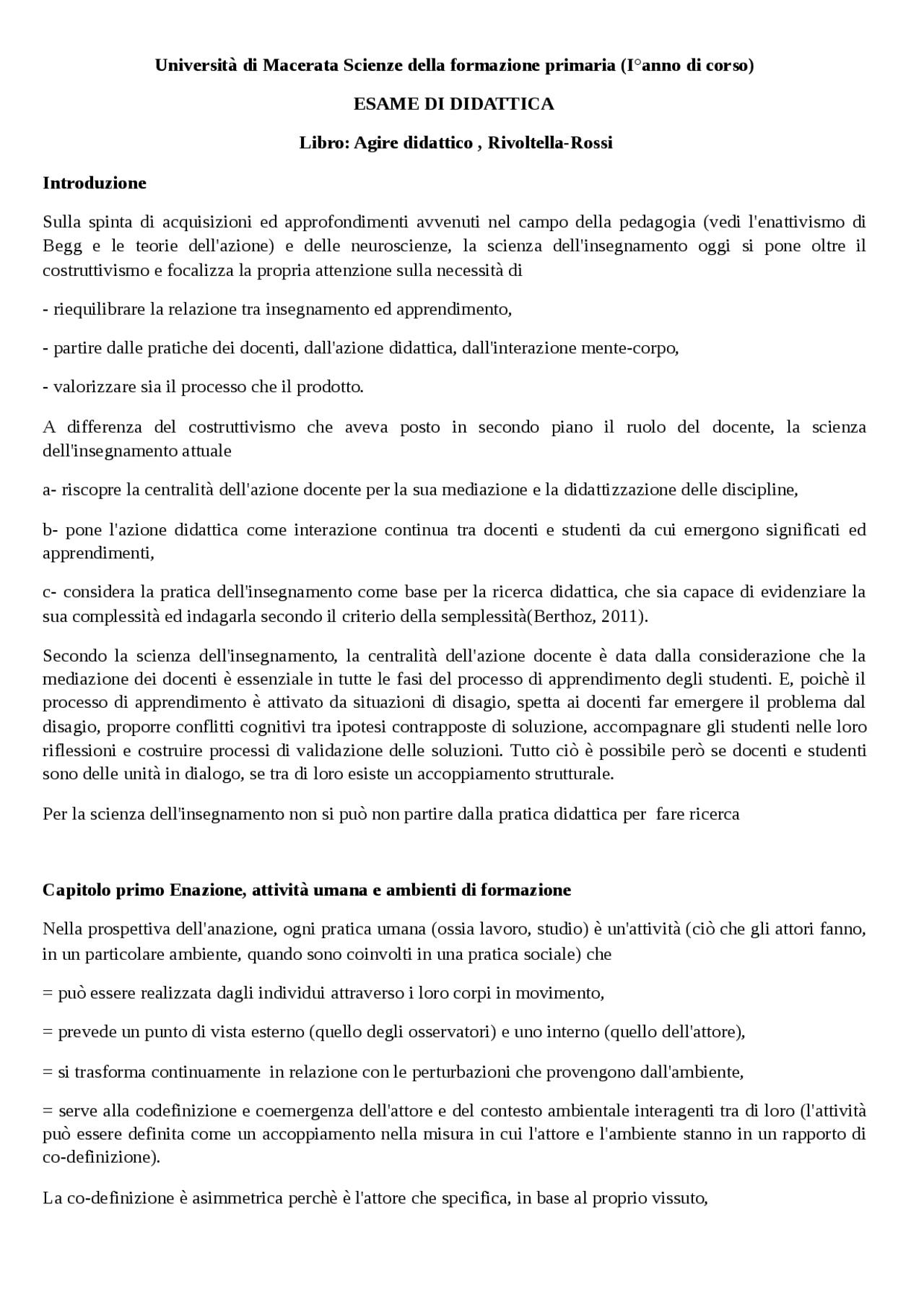 Agire Didattico Manuale Di Didattica Docsity