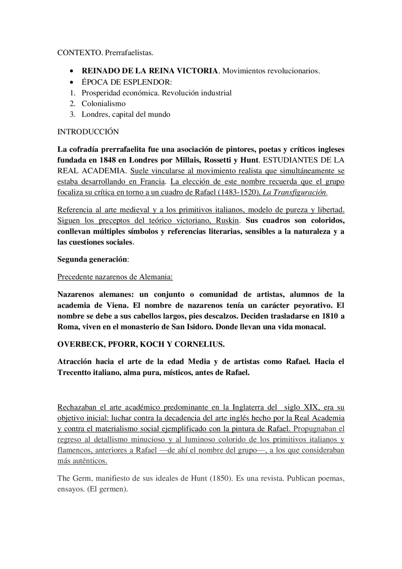 Prerafaelites, història art revolucions - Docsity