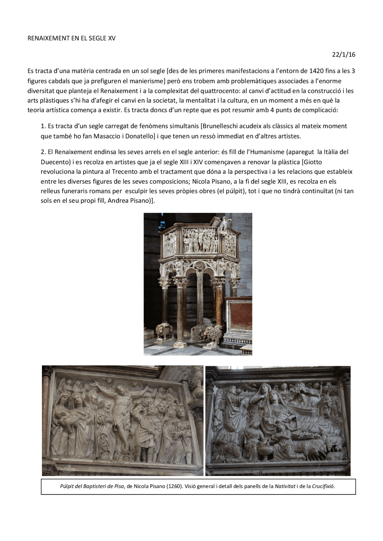 Renaixement En El Segle Xv I Docsity