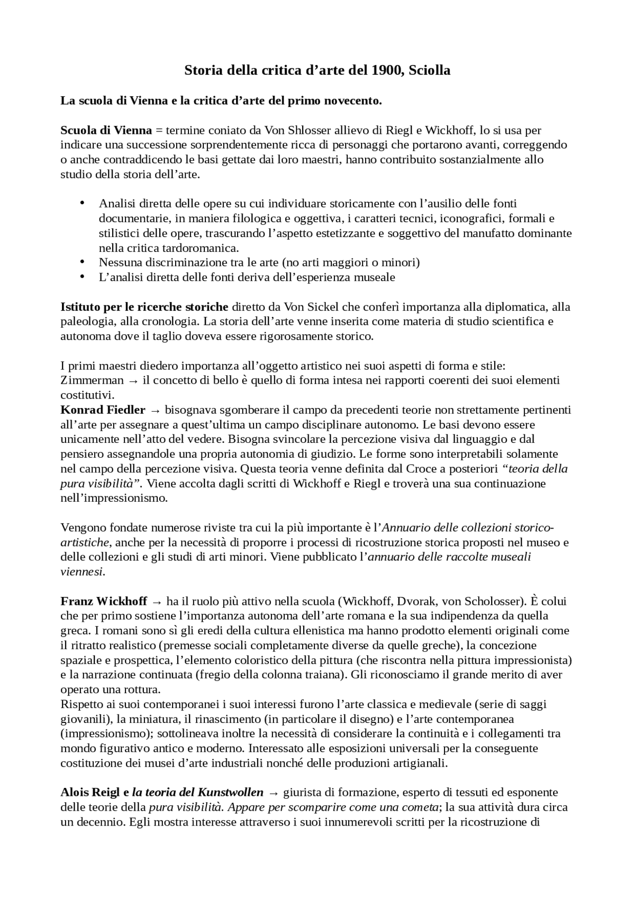 Sciolla Critica Darte Del 900 Docsity