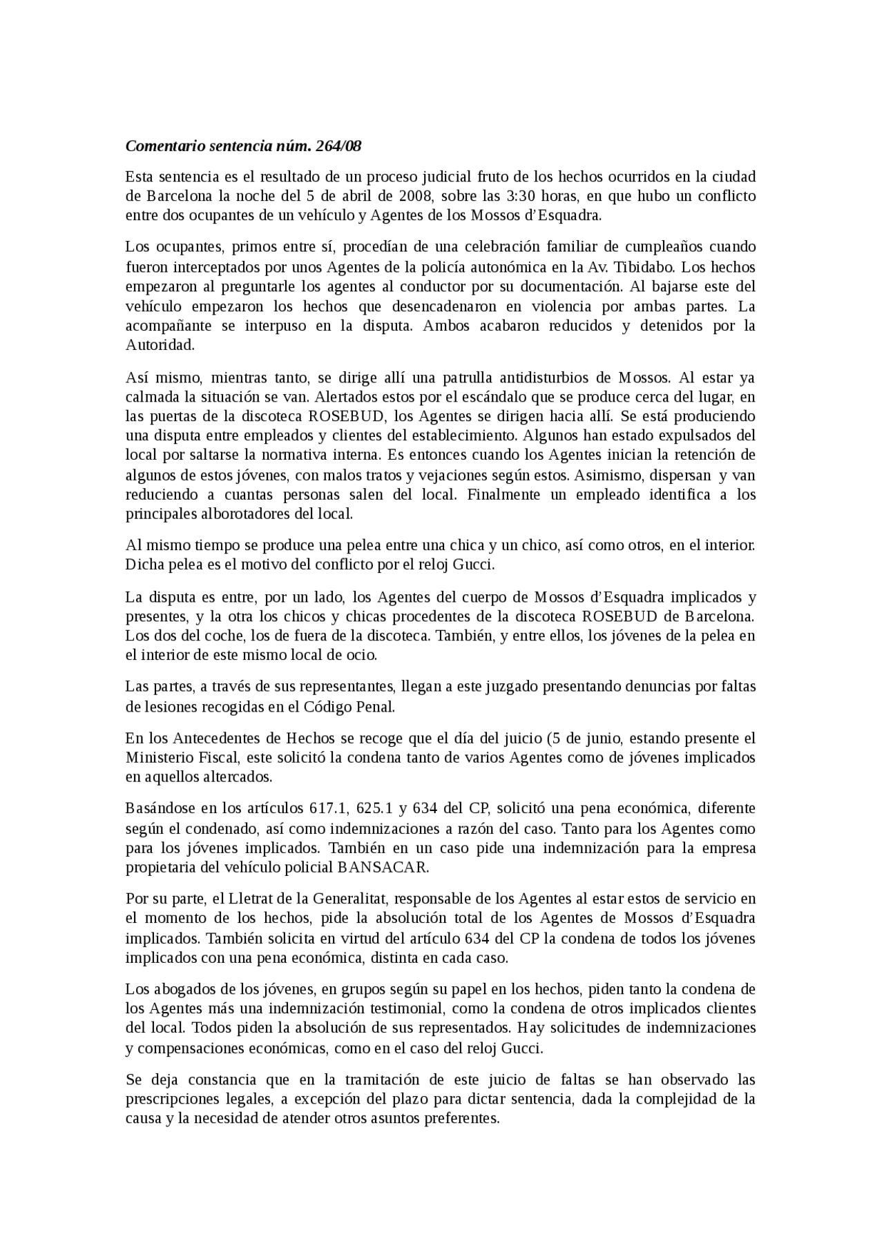Comentario Sentencia Docsity