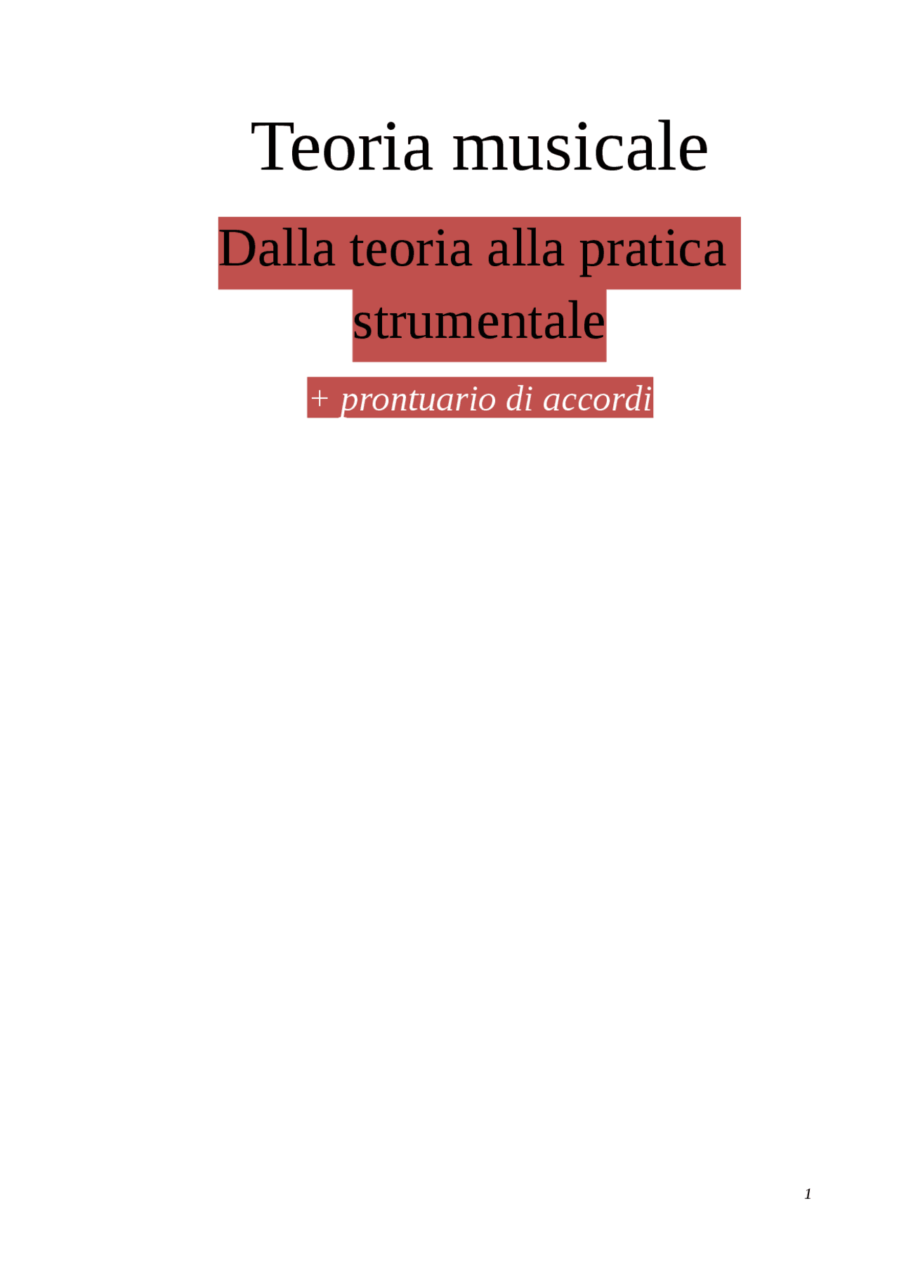 Appunti E Riassunti Di Teoria Musicale Docsity
