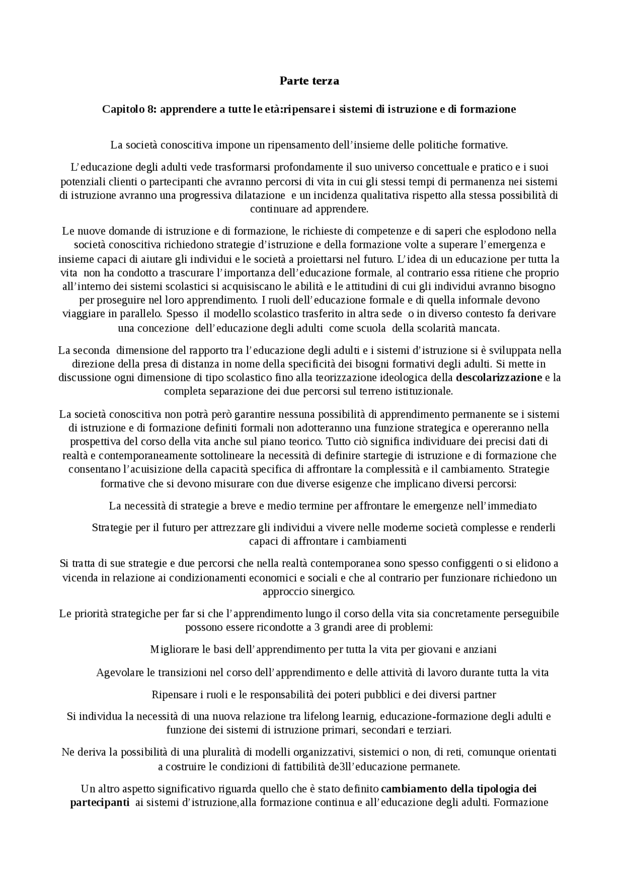 Imparare Sempre Nella Società Della Conoscenza Alberici Docsity